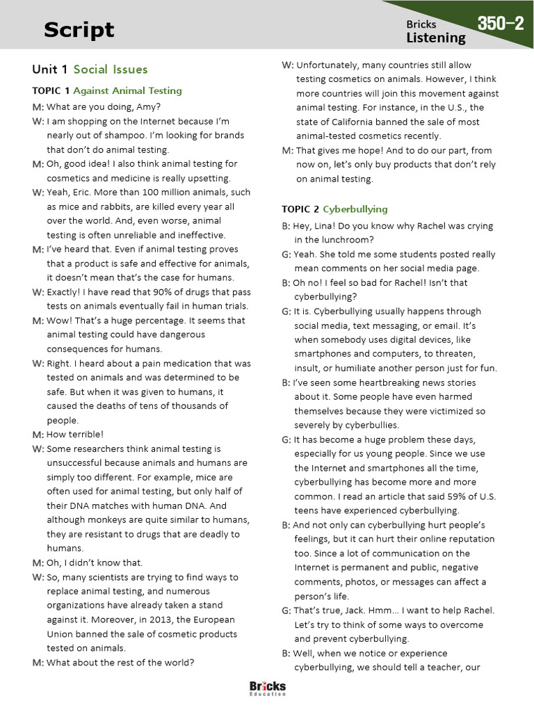 Bricks Listening 350 - L2 - Script | PDF | Artificial Intelligence | Intelligence (AI) & Semantics