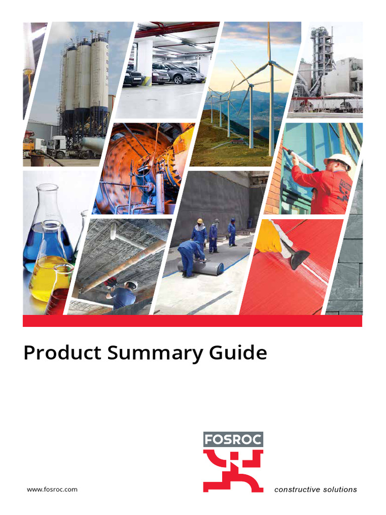 Fosroc India Product Summry Guide | PDF | Concrete | Cement