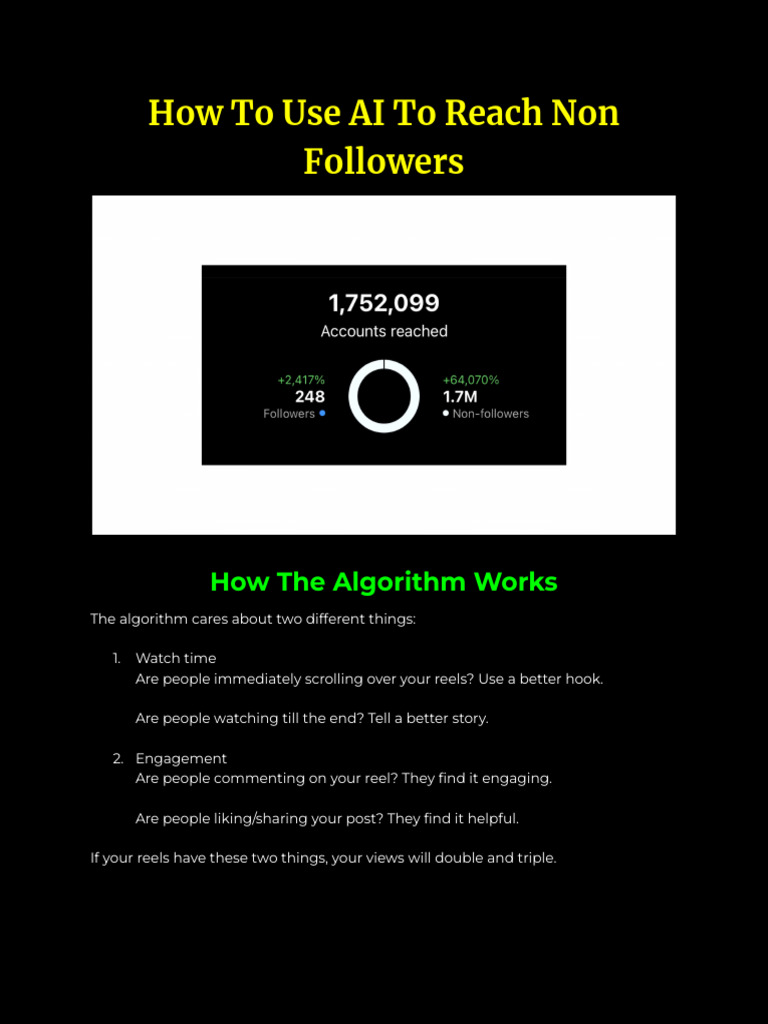 How To Use AI To Reach Non Followers: How The Algorithm Works | PDF