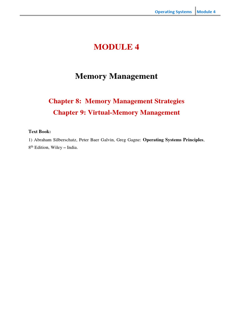 Module4_OS | Download Free PDF | Process (Computing) | Computer Data Storage