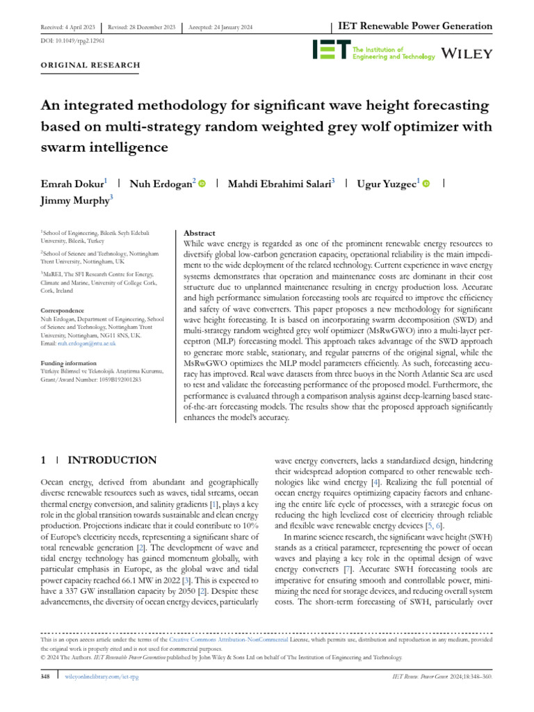 An Integrated Methodology For Significant Wave Hei | PDF | Mathematical Optimization ...