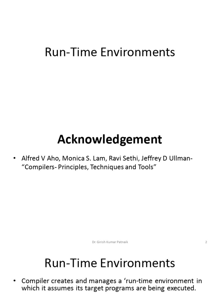 Run Time Environments 4 | PDF | Software Engineering | Computing