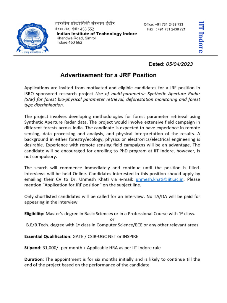 ISRO-funded-project-jrf | PDF