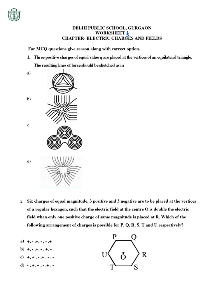 Assignment electrostatics- 3(electric field) | PDF