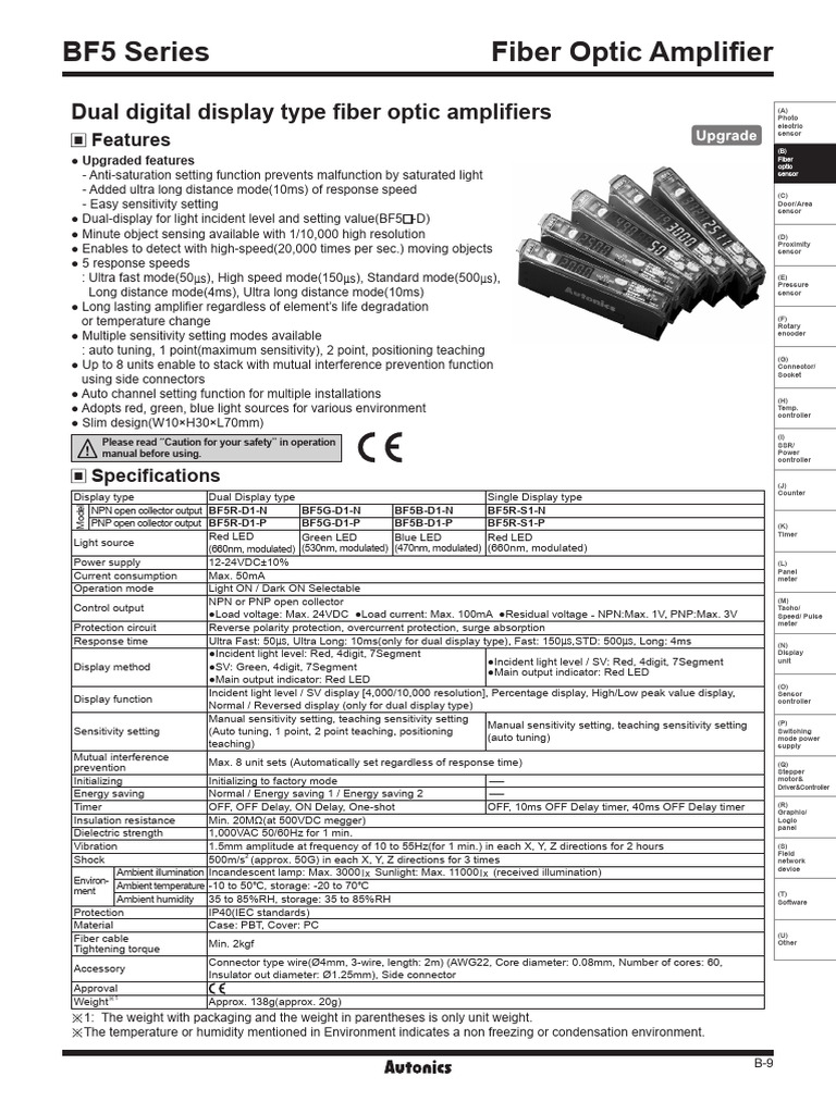 Fiber Optic Amplifier BF5 Series | PDF | Bipolar Junction Transistor ...