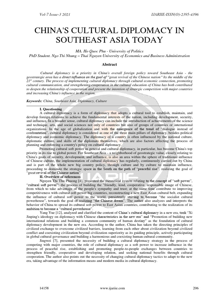 China's Cultural Diplomacy in Southeast Asia | PDF | China | World Politics