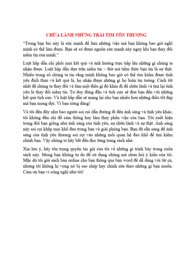 CH A Lành NH NG Trái Tim T N Thương | PDF