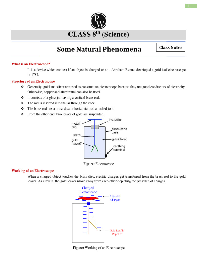 Class 8 Science: Natural Phenomena | PDF | Earthquakes | Lightning