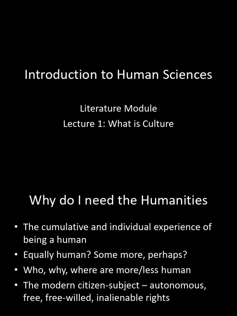 Intro To HS Lecture 1 | PDF | Experience | Humanities