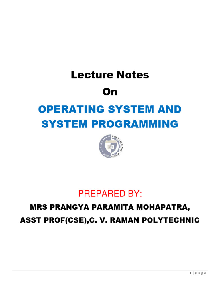 OS NOTE | PDF | Kernel (Operating System) | Process (Computing)