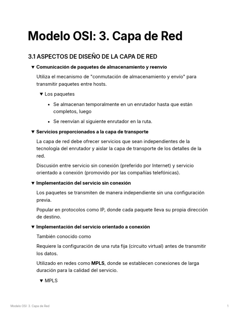 Modelo OSI 3 Capa de Red | PDF | Redes | Cambio de etiquetas multiprotocolo