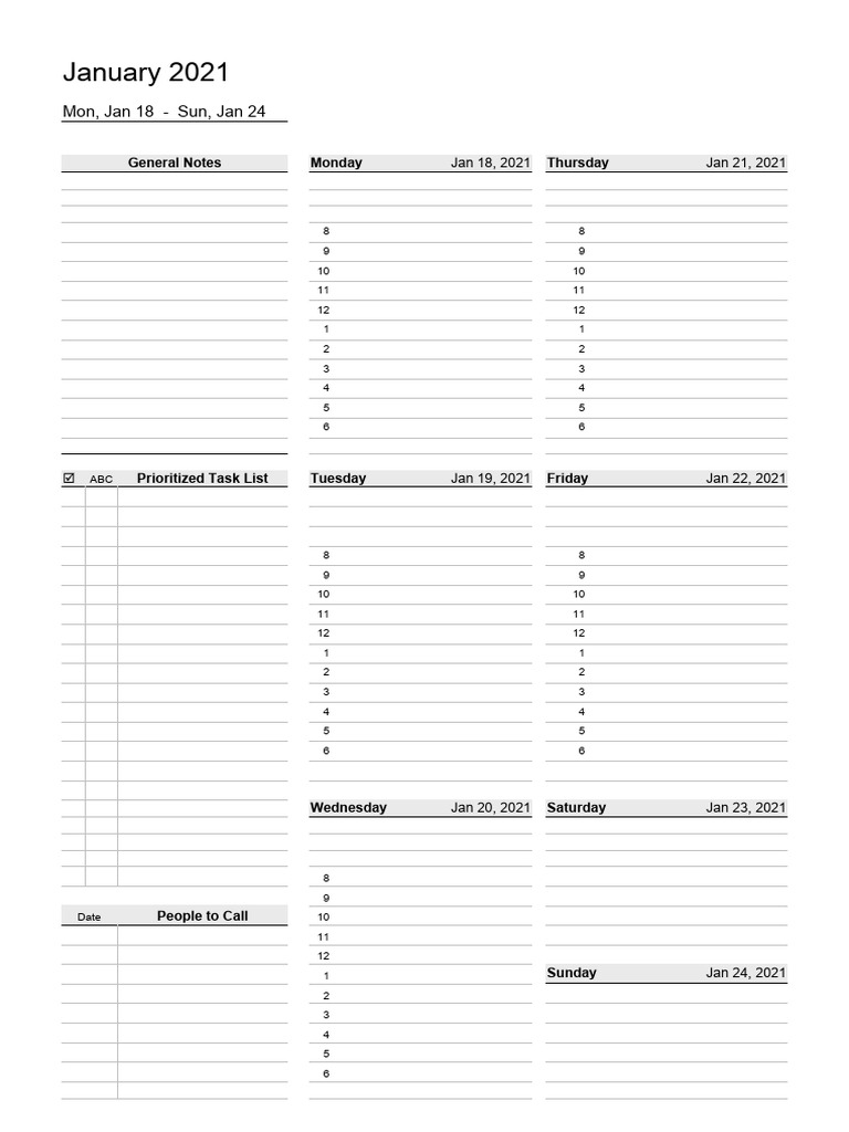 Weekly Planner1 | PDF | Workweek And Weekend | Holidays