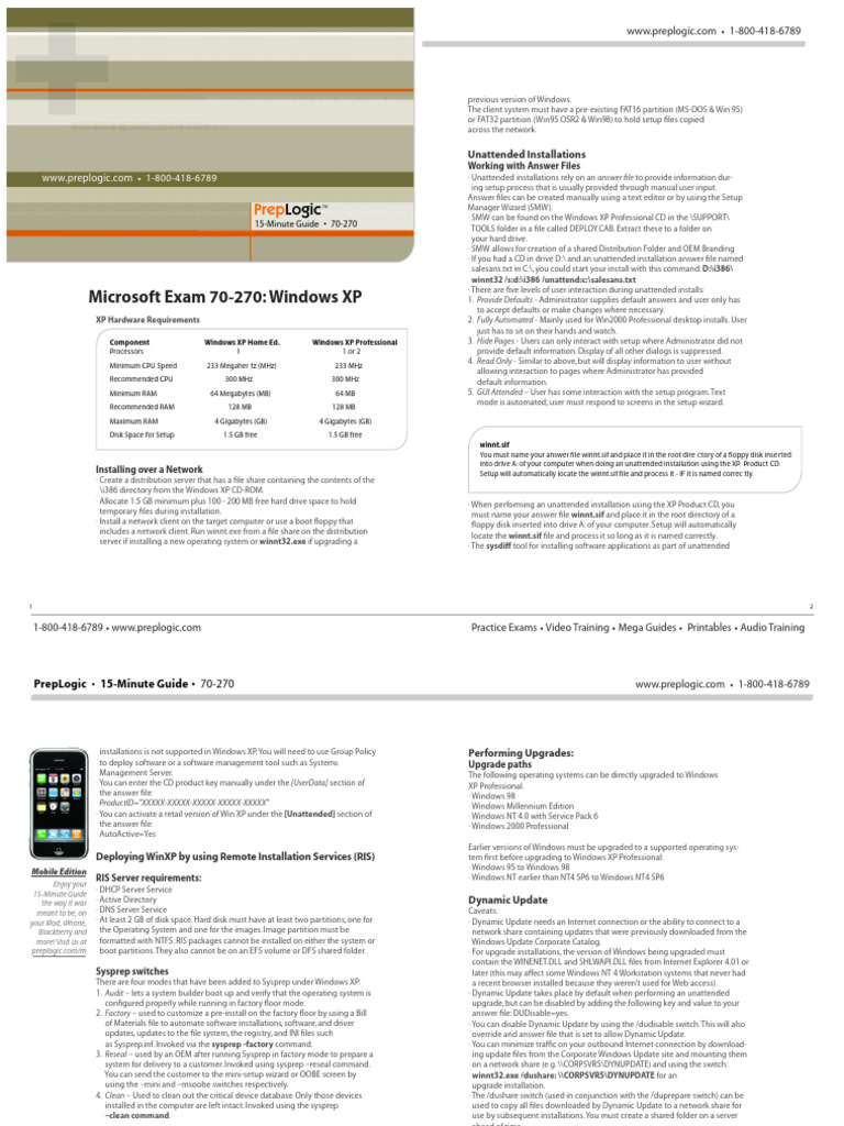 XP 10822 70270 15min Guide | PDF | Installation (Computer Programs) | Microsoft Windows