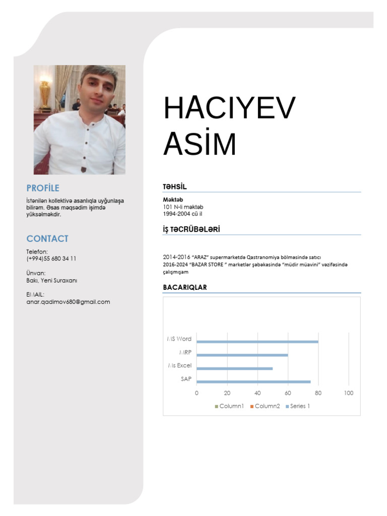 Hacıyev Asim CV | PDF