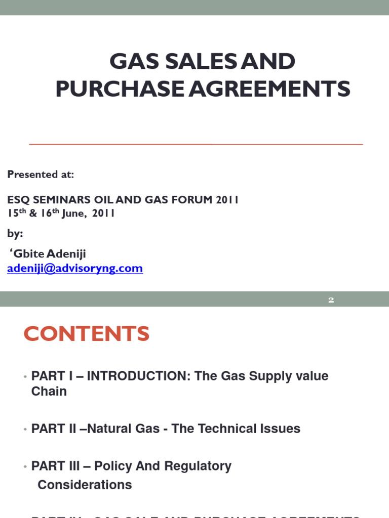 Gas Sale and Purchase Agreements Overview | PDF | Natural Gas ...