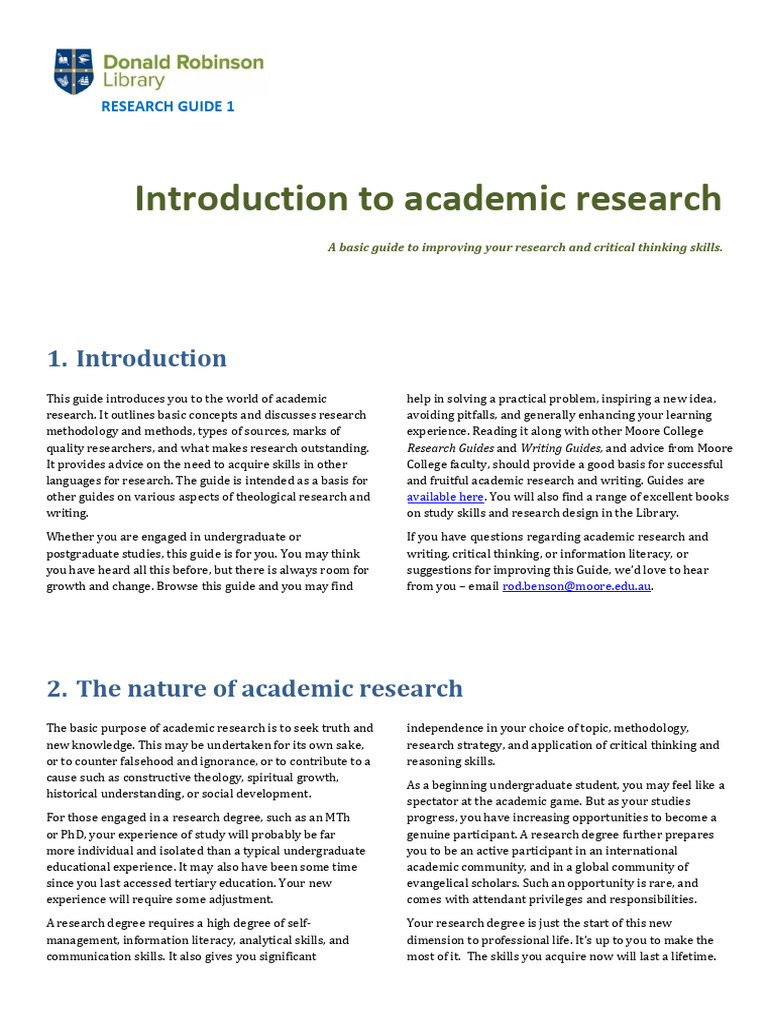 Academic Research Essentials Guide | PDF | Methodology | Quantitative ...