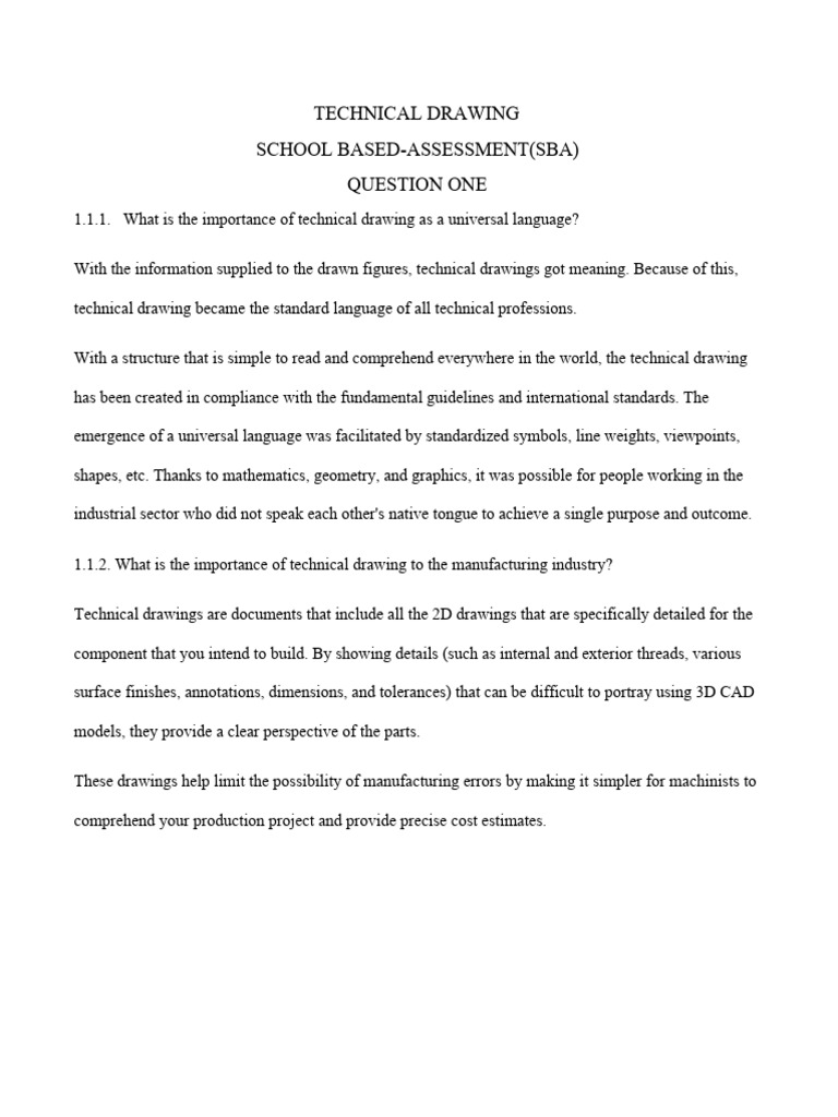 Assessment example | PDF | Technical Drawing | Drawing