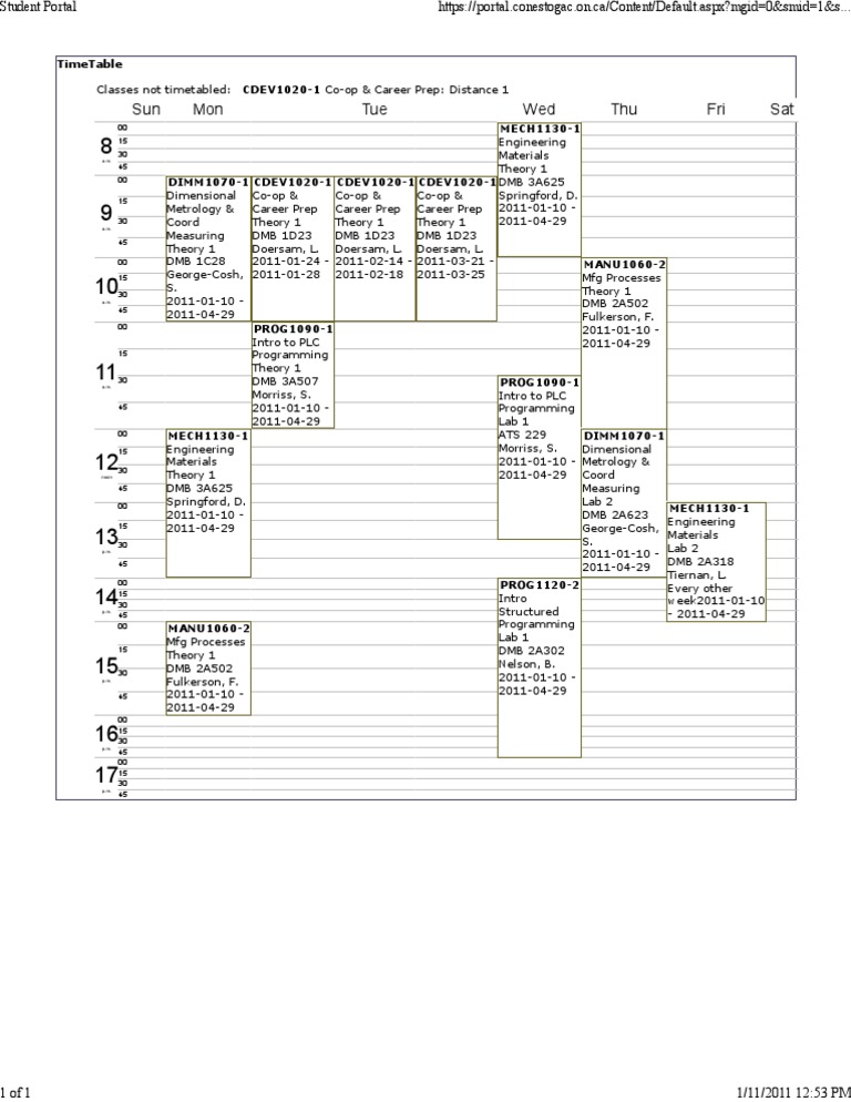 Class Schedule for Engineering Courses | PDF | Nature