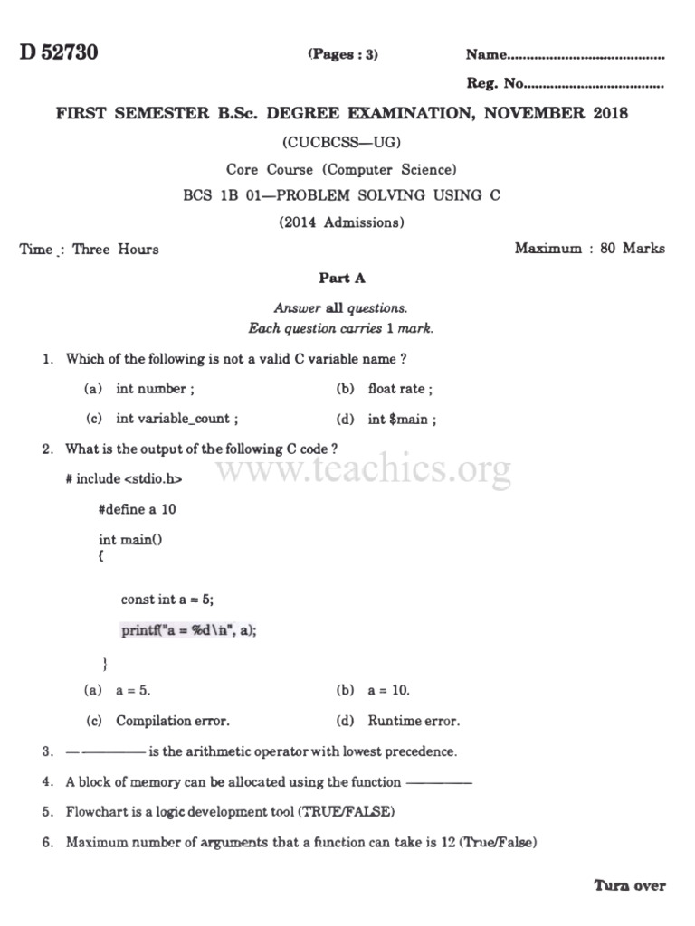 Problem Solving Using CMarch 2018 | PDF | Pointer (Computer Programming ... Problem Solving Using CMarch 2018 | PDF | Pointer (Computer Programming ...