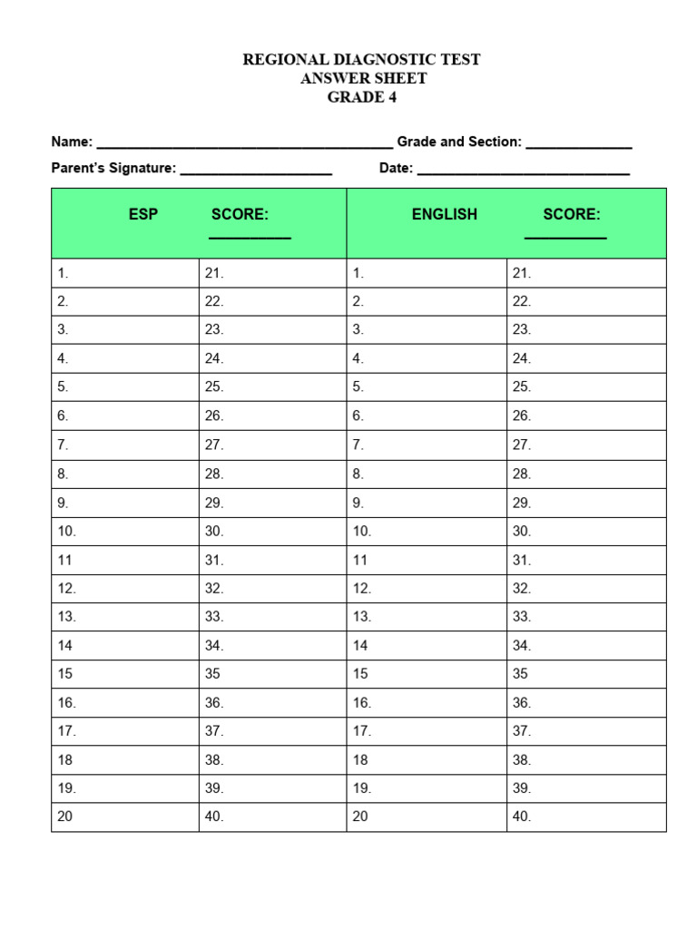 RDA-ANSWER-SHEET | PDF