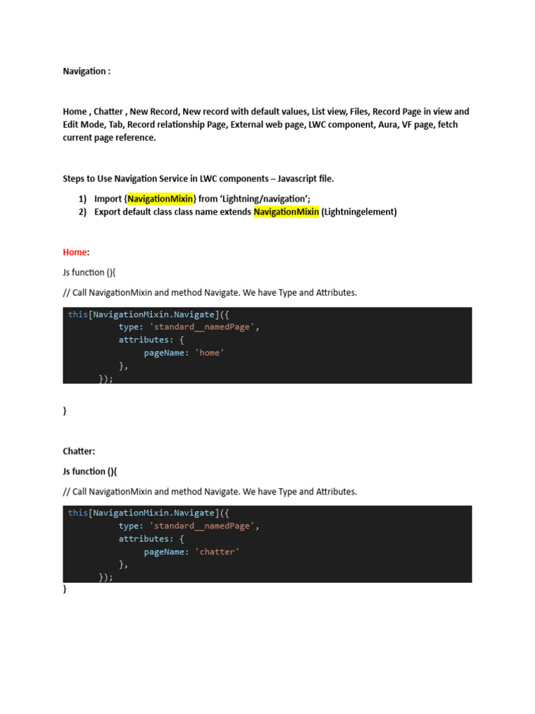Navigation in LWC | PDF | Web Development | World Wide Web