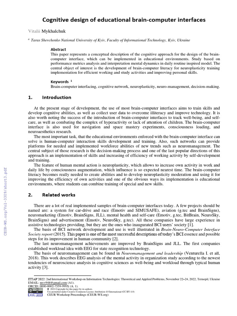 Mykhalchuk Cognitive Design | PDF | Cognition | System