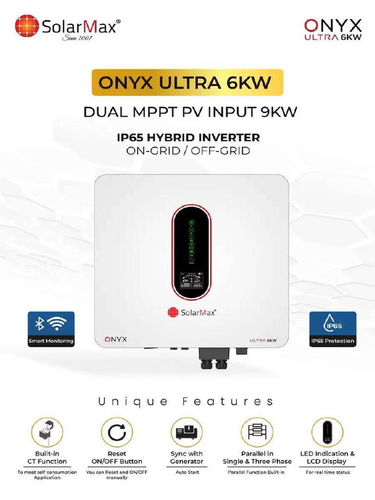 Solarmax Onyx Ultra 6kw Solar Inverter | PDF