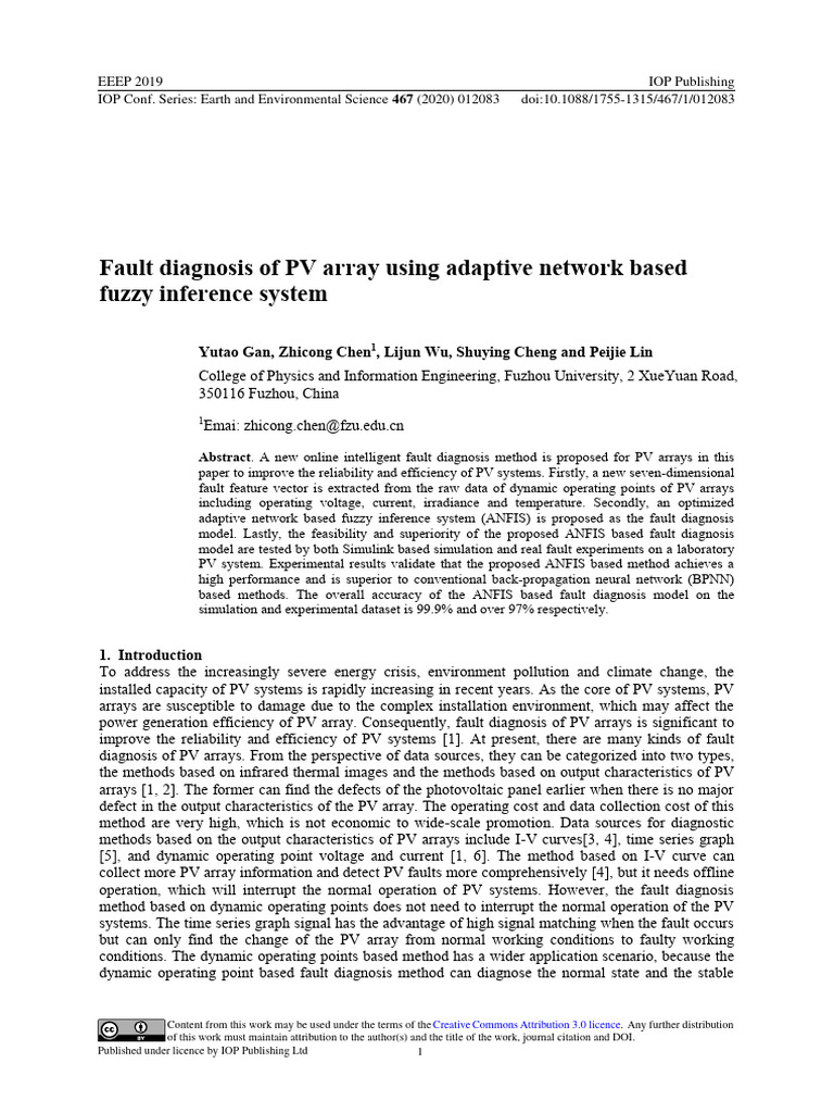 ANFIS-Based Fault Diagnosis for PV Arrays | PDF | Machine Learning ...