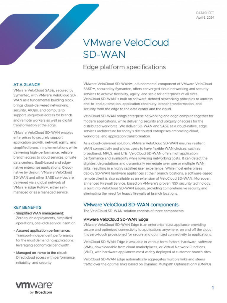 Sdwan 712 Edge Platform Spec Ds 1020 | PDF | Cloud Computing | Computer Network