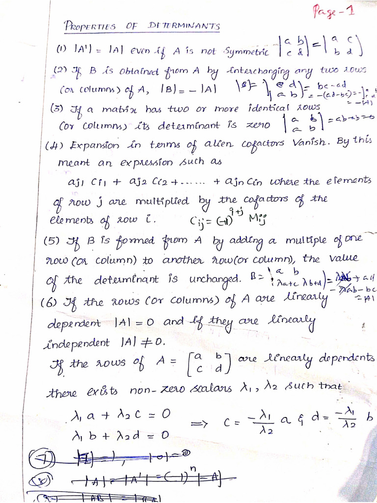 Properties of Matrics | PDF