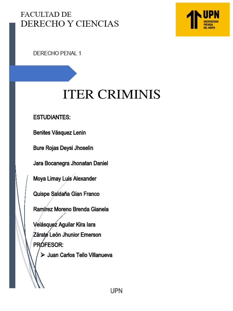 Iter Criminis DP1 | PDF | Derecho penal | Justicia