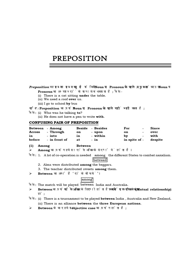PREPOSITION | PDF | Syntax | Language Mechanics