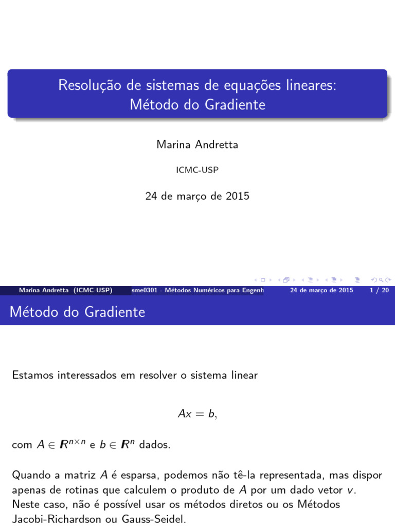 Aula5 Gradientes | PDF | Análise numérica | Gradiente