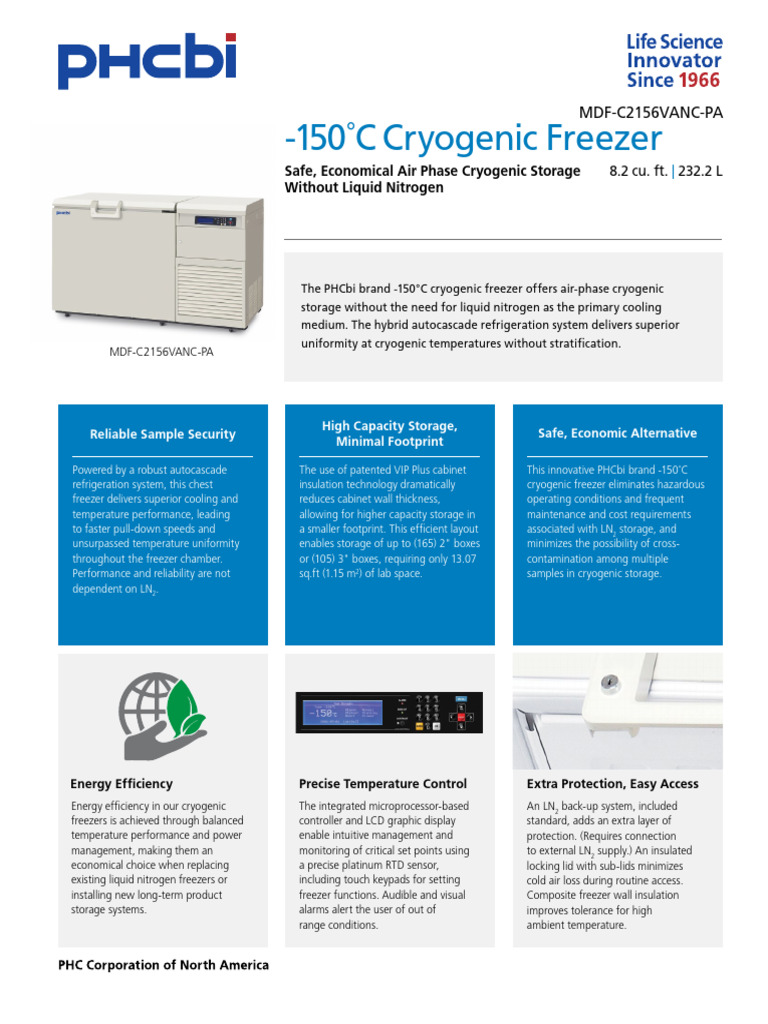 PHCBI_MDFC2156VANC-1 | PDF | Refrigerator | Cryogenics
