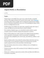 Aspect Ratio Cheat Sheet | PDF | Display Resolution | Multimedia