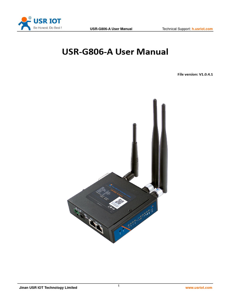 USR G806 A User Manual V1.0.4.1 | PDF | Computer Network | Router ...