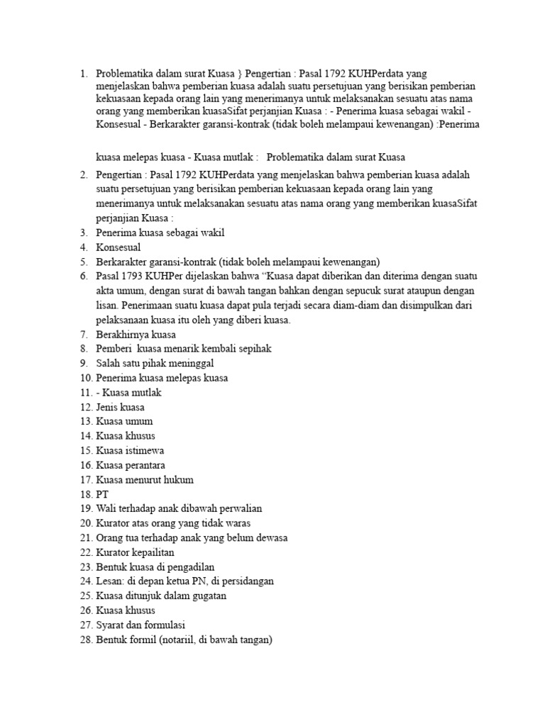 Resume Problem Surat Kuasa Hap | PDF