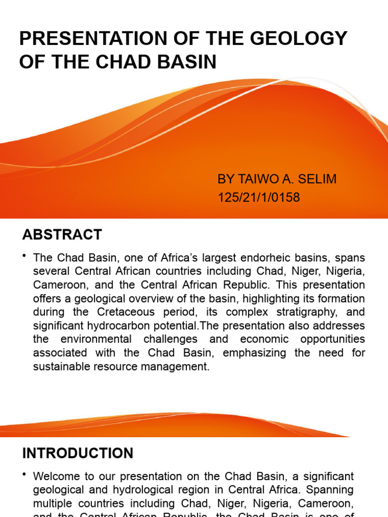 Presentation of The Geology of The Chad Basin | PDF | Sedimentary Basin ...