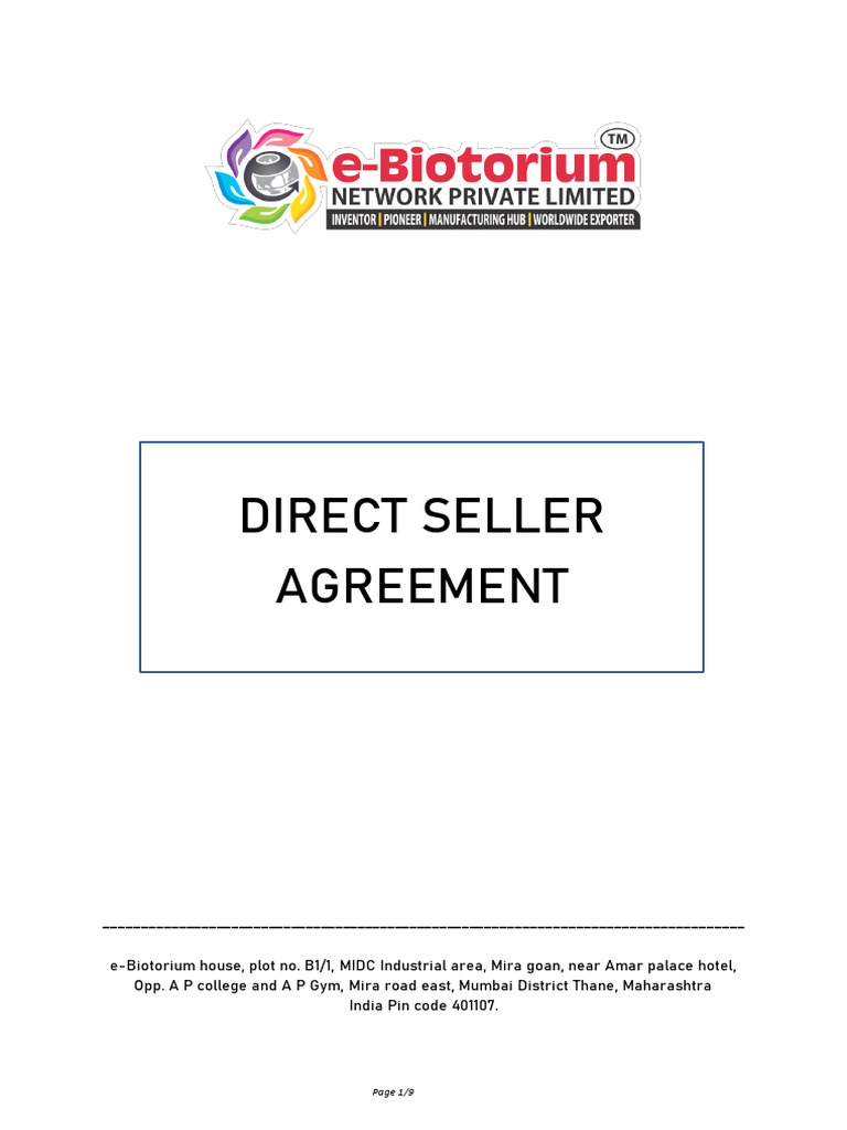 Direct Seller Agreement | PDF | Indemnity | Arbitration