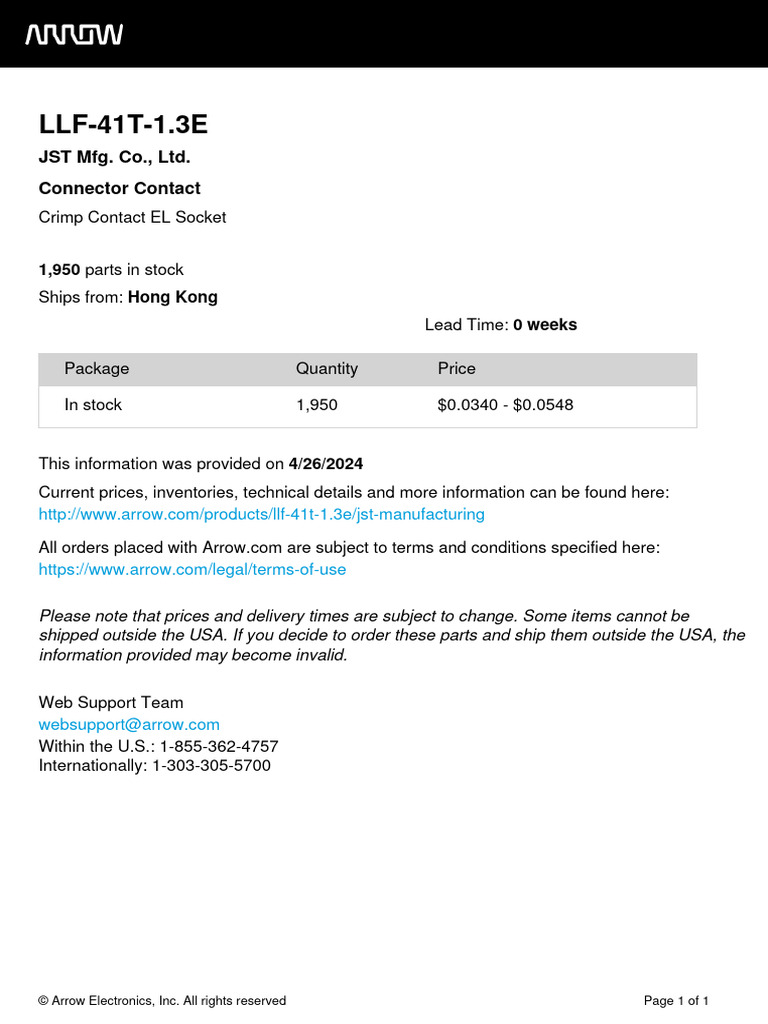 JST Manufacturing - LLF 41t 1.3e | PDF