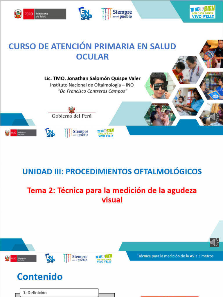 Tema 2. Tecnica para La Medicion de La AV A 3 Metros | PDF | Agudeza visual | Percepción visual