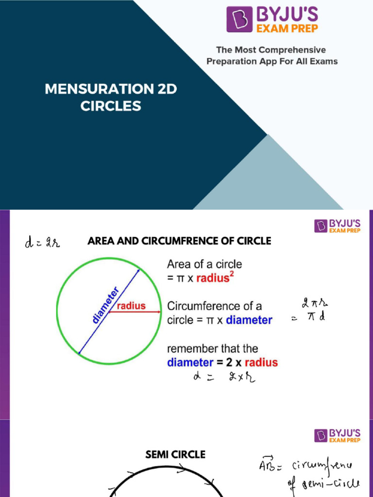 live-class-2d-mensuration-circle | PDF