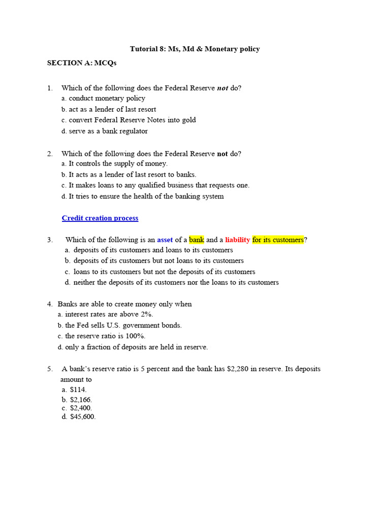 Federal Reserve Monetary Policy Explained | PDF | Money Supply ...
