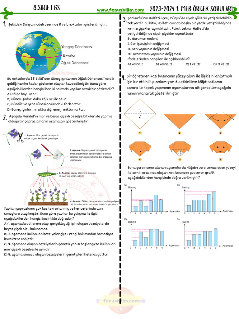 2023-2024-meb-1.-ornek-sorular-TONER-DOSTU | PDF