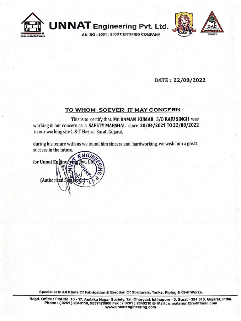 Unnat Experience | PDF