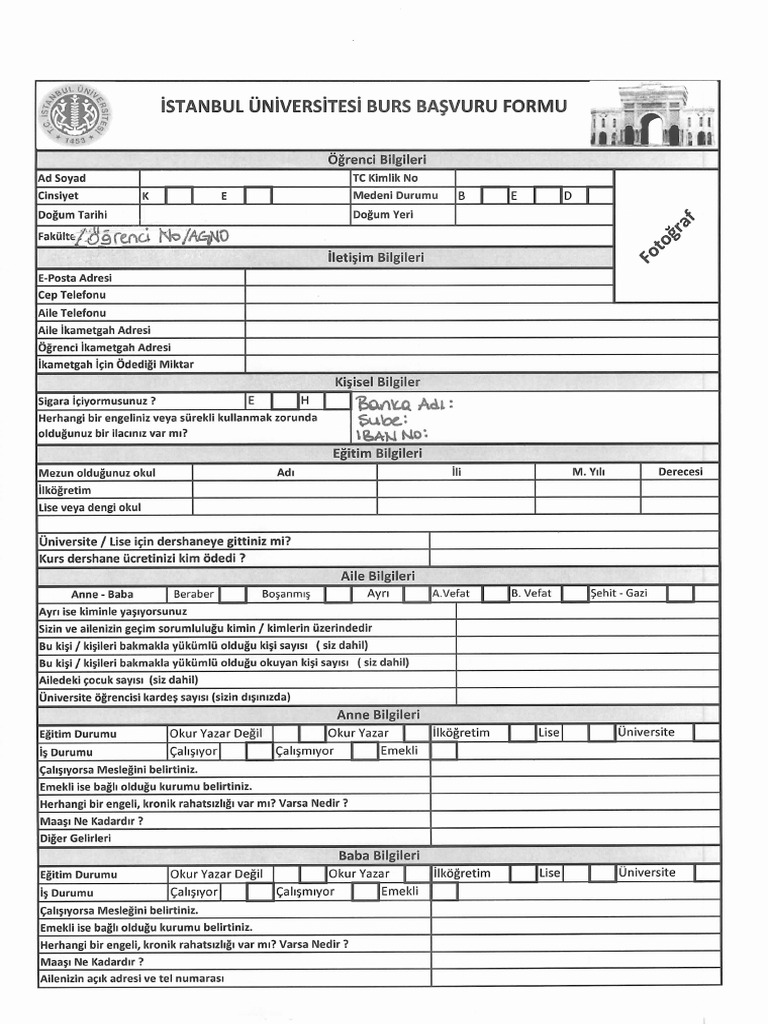 Burs Basvuru Formu - 636731281490469923 | PDF