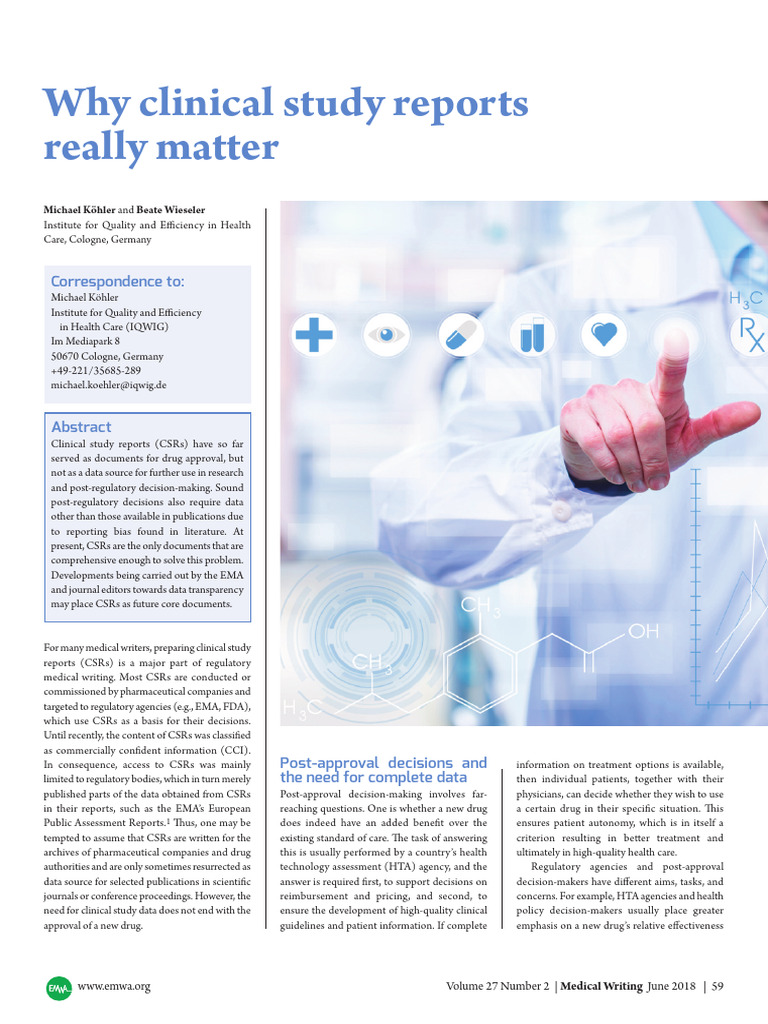Koehler - Why Clinical Study Reports Really Matter | PDF | Clinical ...