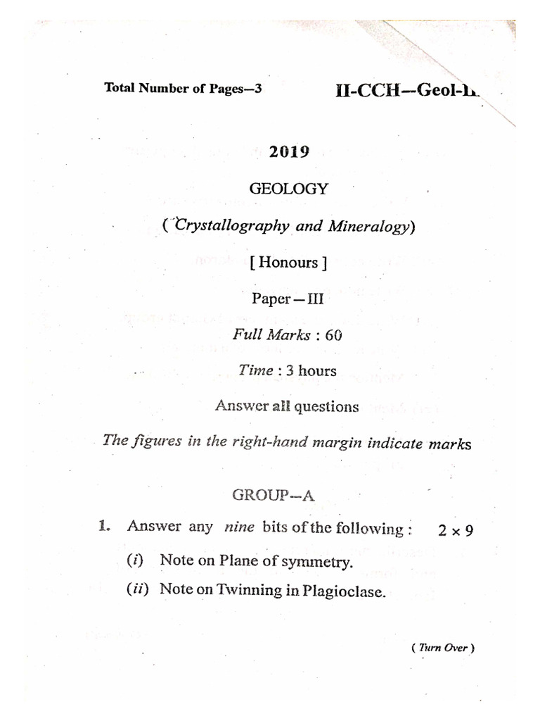 Geo Paper 3 2019 | PDF