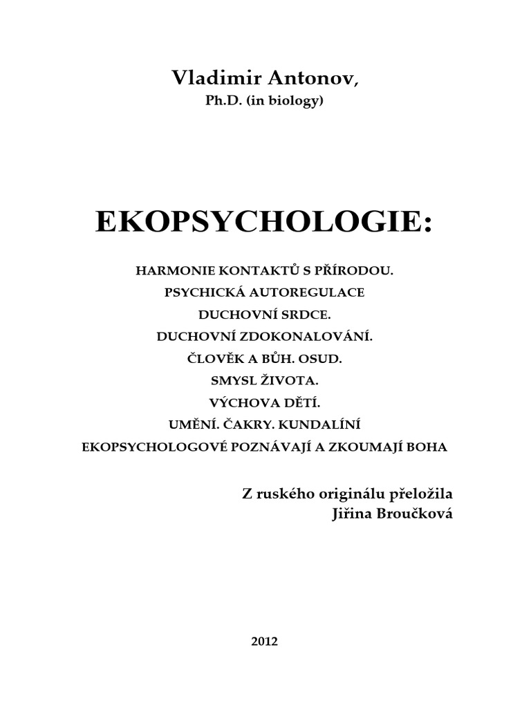 Ekopsychologie | PDF