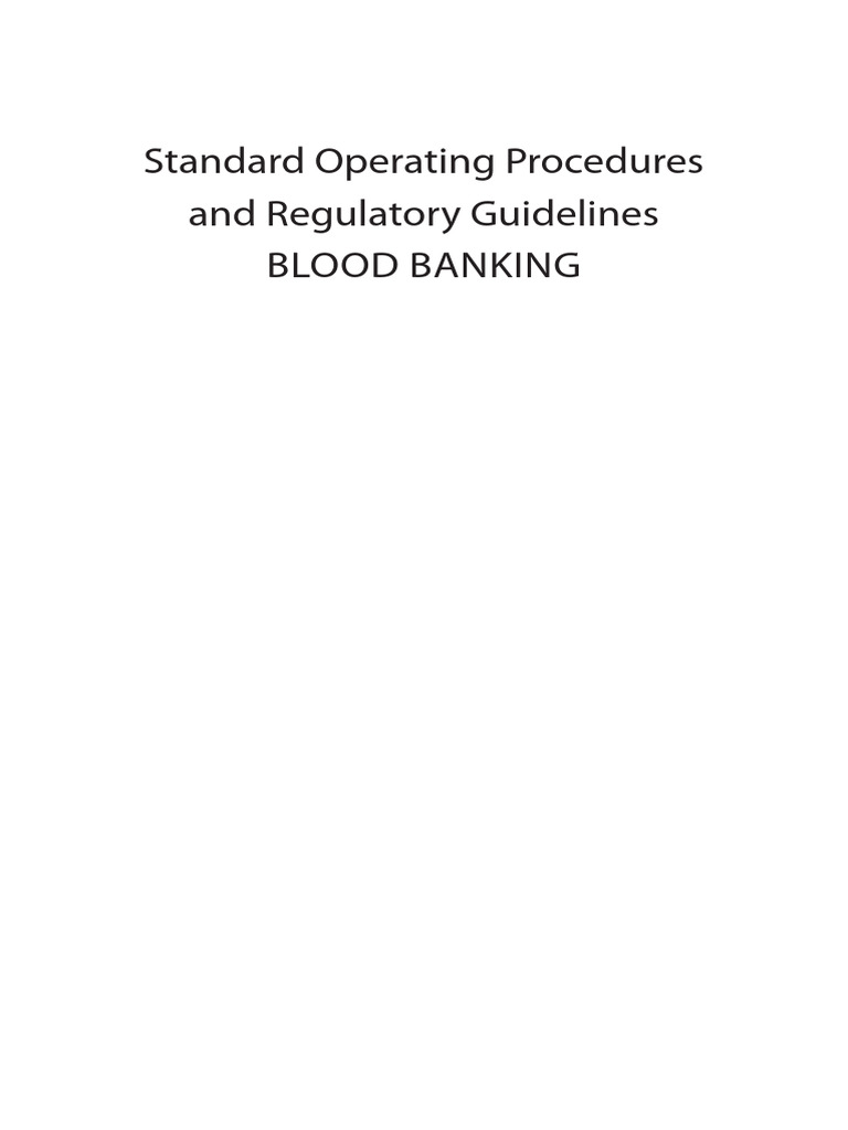 2014 Standard Operating Procedures | PDF | Blood Donation | Medicine